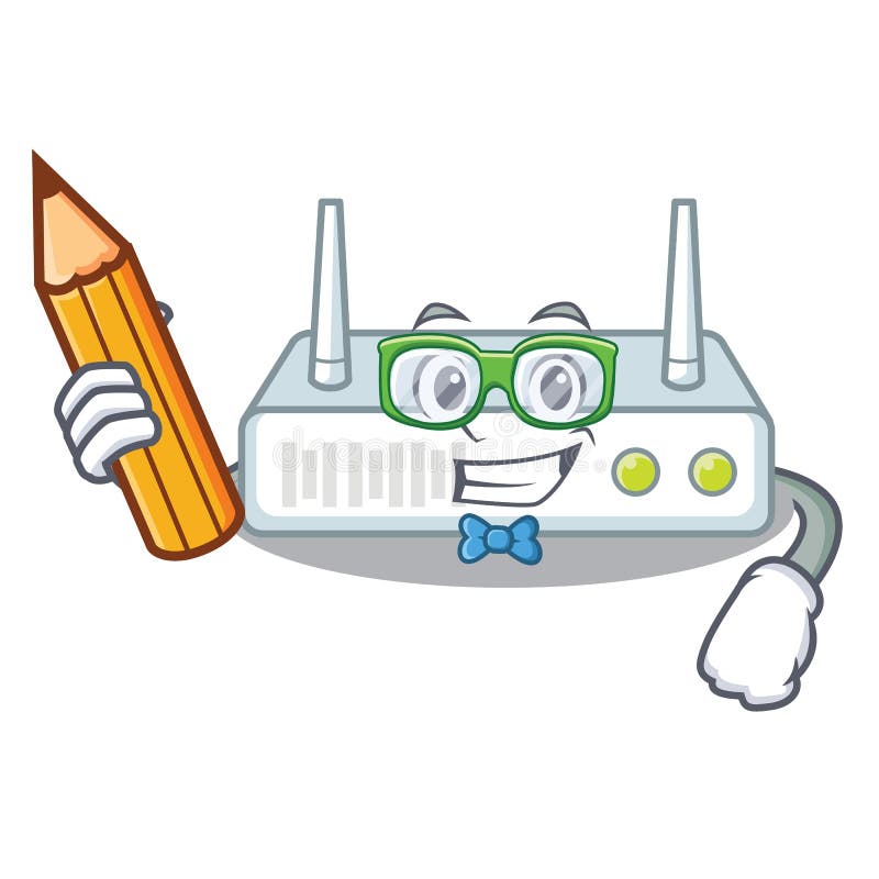 With Box Router is Installed in Cartoon Wall Stock Vector ...