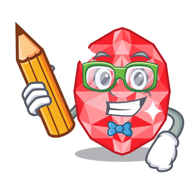 Student Ruby Gems Isolated with the Character Stock Vector ...