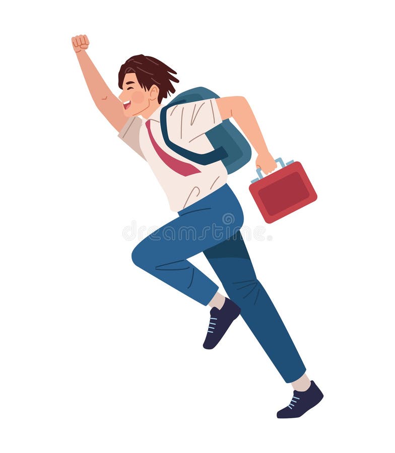 Student Running Fast stock vector. Illustration of isolated - 365920500