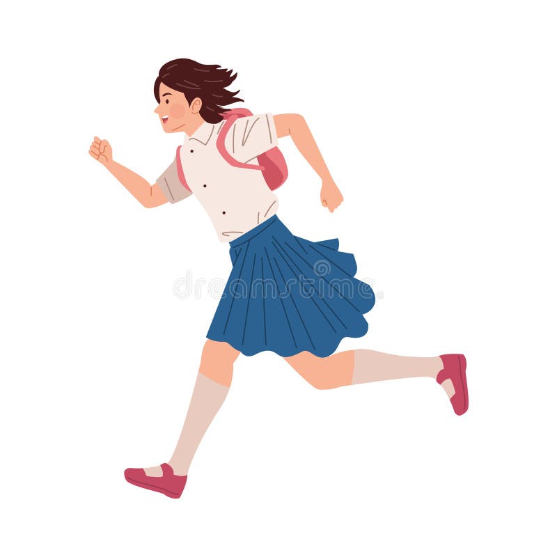 Student Running Happy stock illustration. Illustration of uniform ...