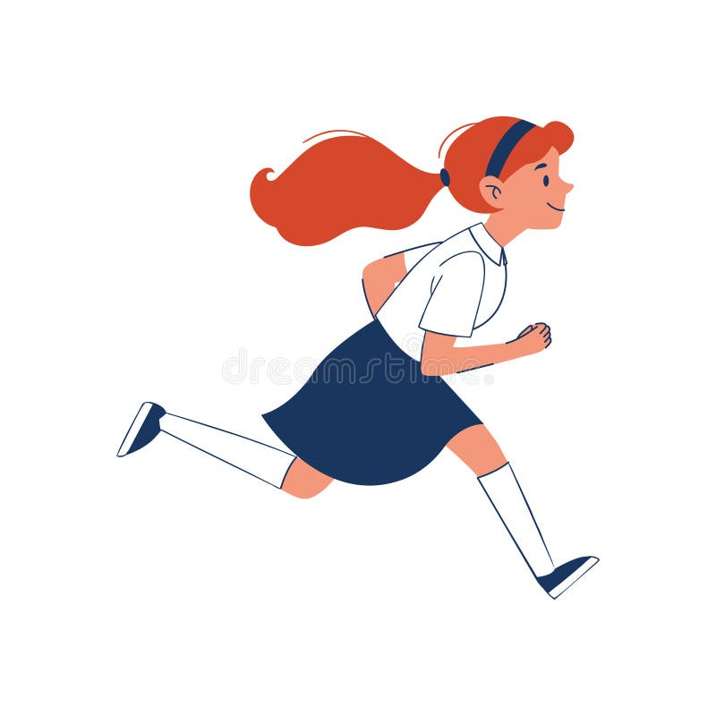 Student running speed stock vector. Illustration of girl - 370007011