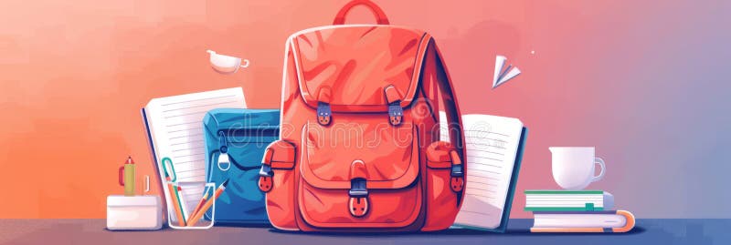 Student S Backpack with Various Compartments Representing Different ...