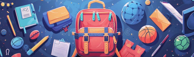 Student S Backpack with Various Compartments Representing Different ...