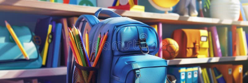 Student S Backpack with Various Compartments Representing Different ...