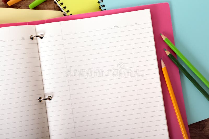 Student Writing Book Ring Binder Blank Paper Copy Space Stock Image ...
