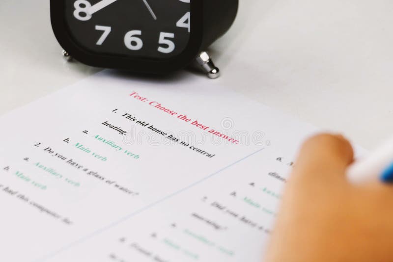 Student`s Hand Taking English Test in Class Stock Image - Image of ...