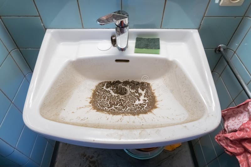 An dirty sink stock photo. Image of gray, faucet, texture - 182793500