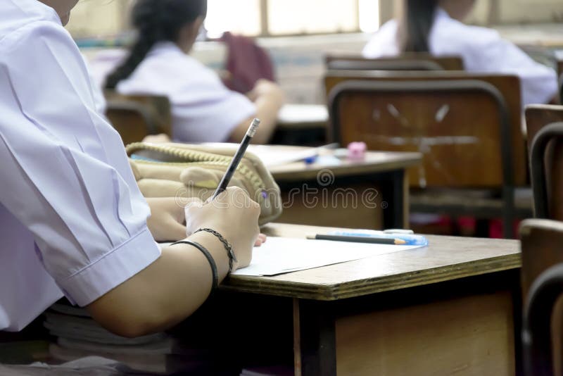 Student`s taking exam stock image. Image of application - 115201145