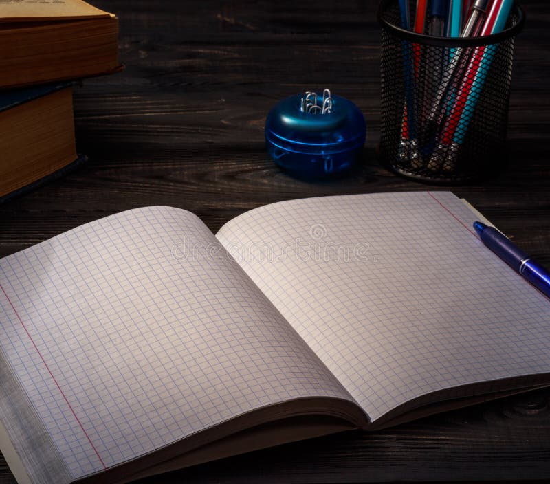Student School Desk with Blank Open Notebook Stock Photo - Image of ... Student School Desk with Blank Open Notebook Stock Photo - Image of ...
