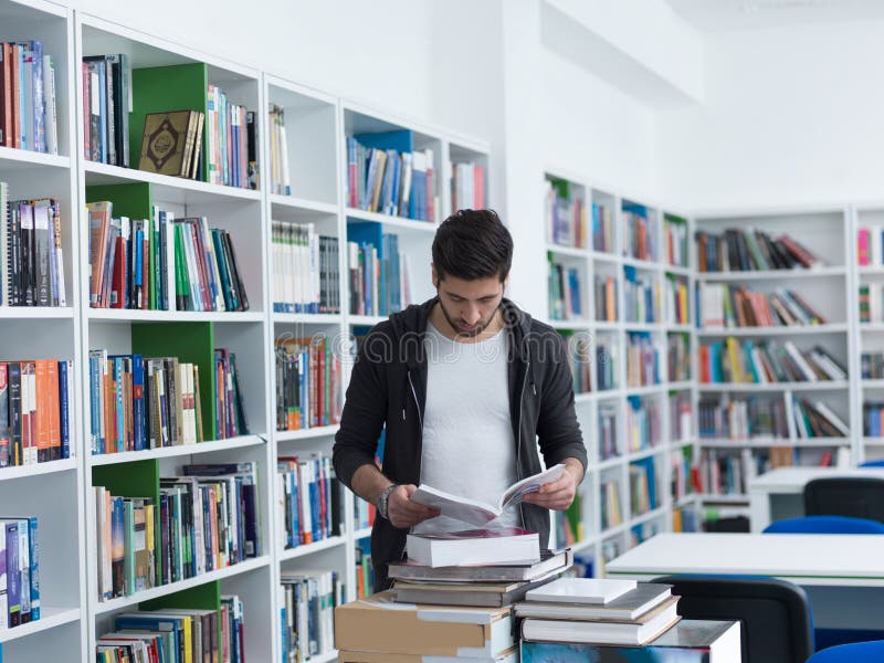 Student in school library stock photo. Image of cencept - 66764846