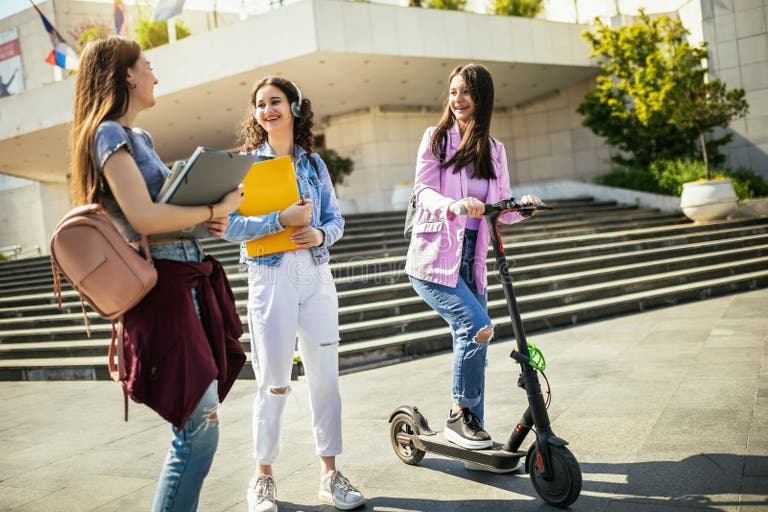 Student on scooter stock photo. Image of highschool - 276822002