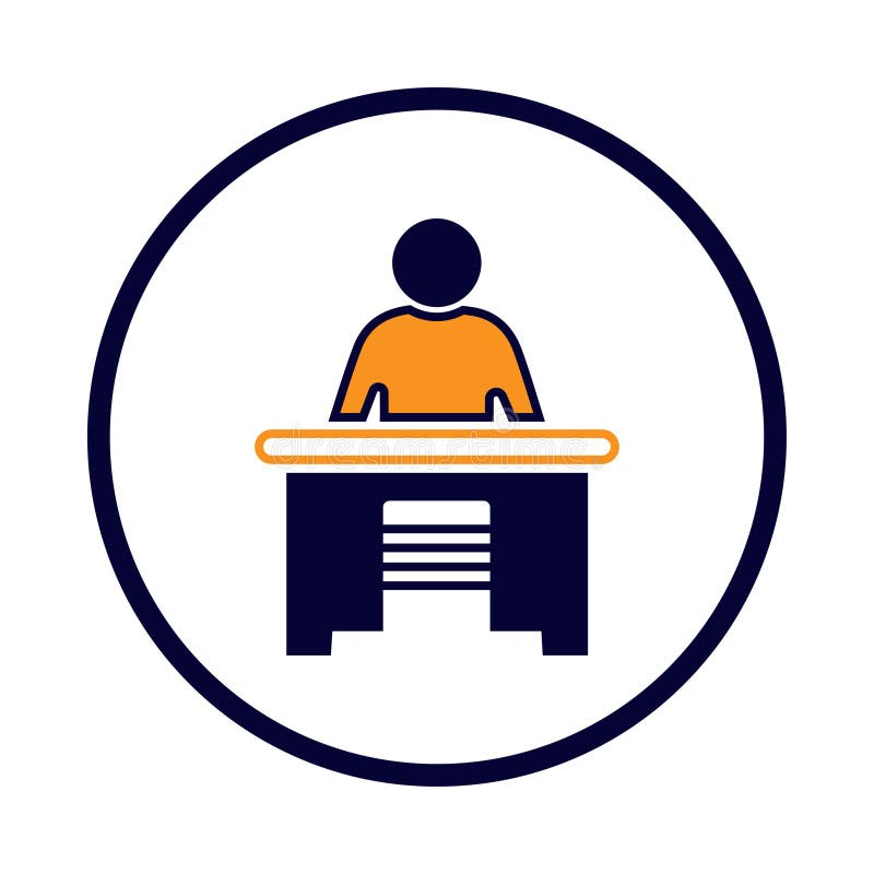 Student, Seat, Desk, Table, Man, Student Sitting at Desk Icon Stock ...