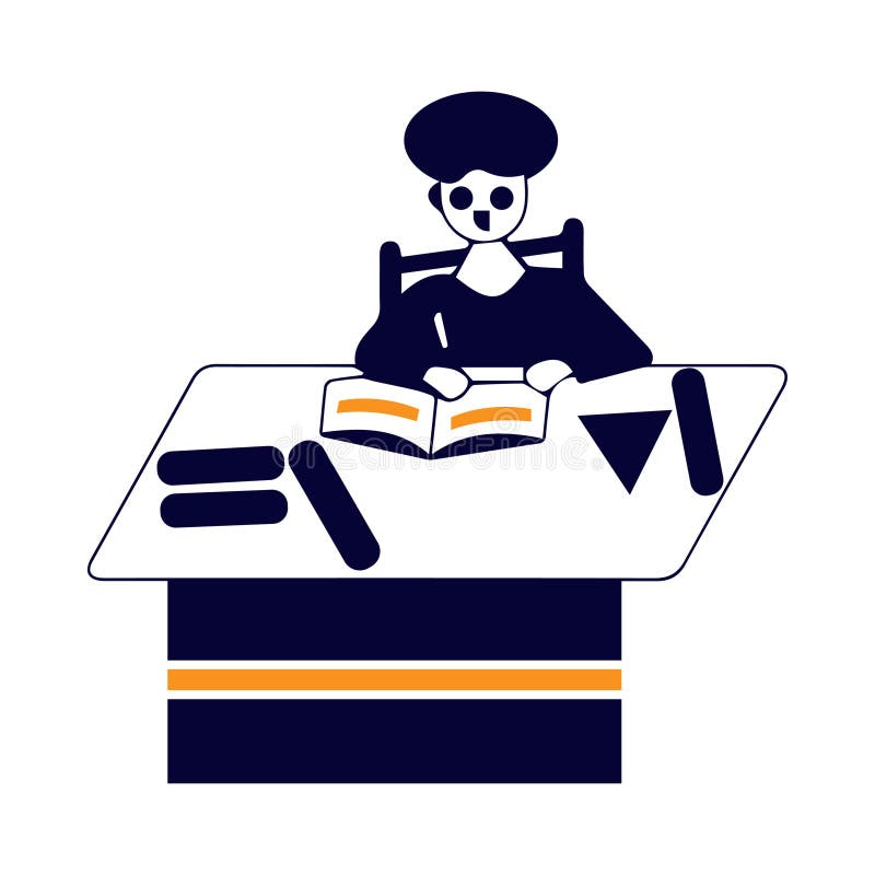 Student, Seat, Desk, Table, Man, Student Sitting at Desk Icon Stock ...