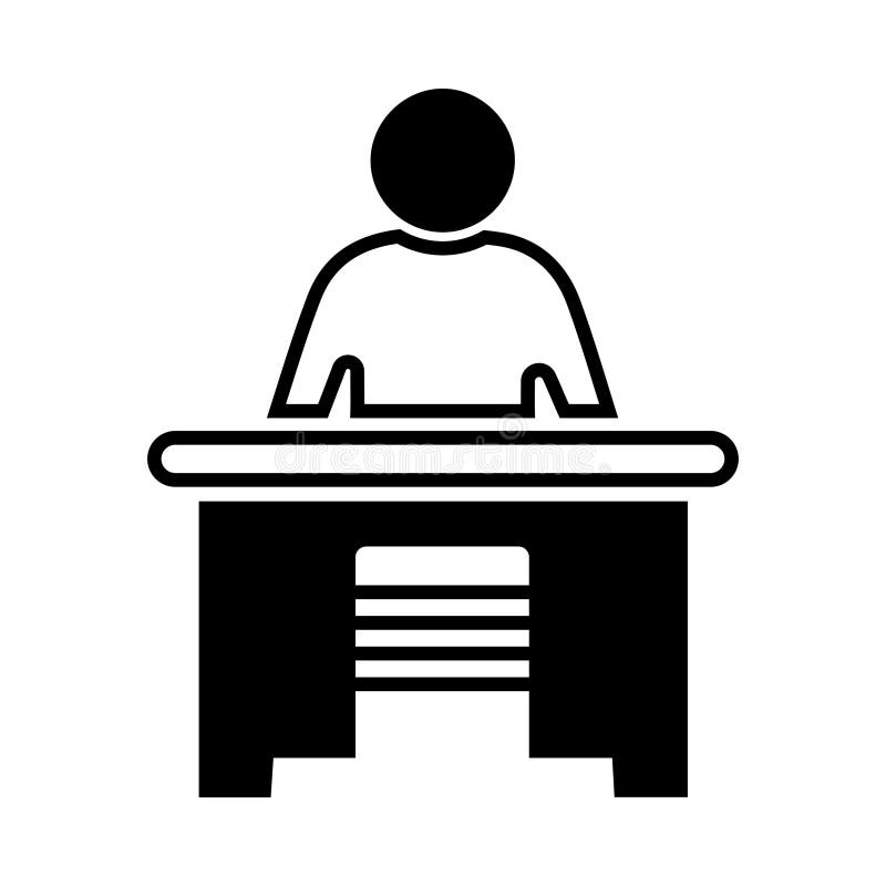 Student, Seat, Desk, Table, Man, Student Sitting at Desk Icon Stock ...