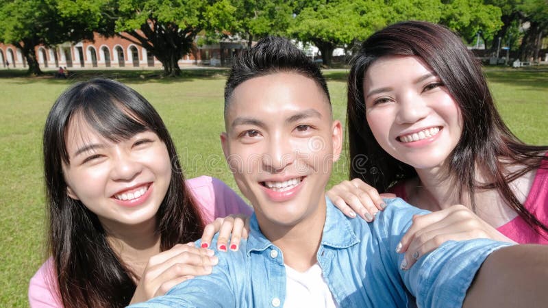 Student selfie happily stock photo. Image of funny, girl - 105515242