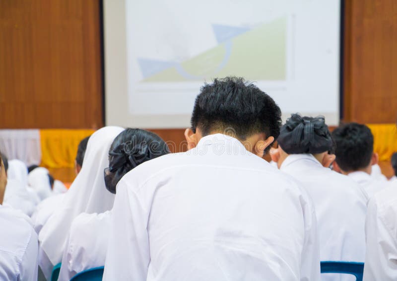 Student Seminar in the Lecture Room Which Has Projector Screen ...