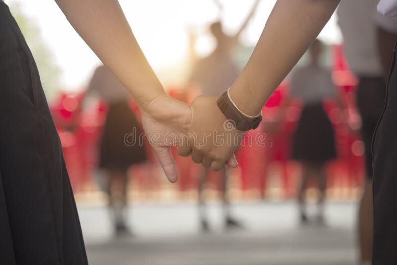 Student Shake Hands To Express Love Stock Image - Image of honeymoon ...