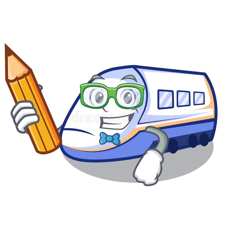 Student Shinkansen Train Transportation in Shape Characters Stock ...