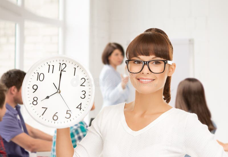 Student showing clock stock photo. Image of career, deadline - 37771234