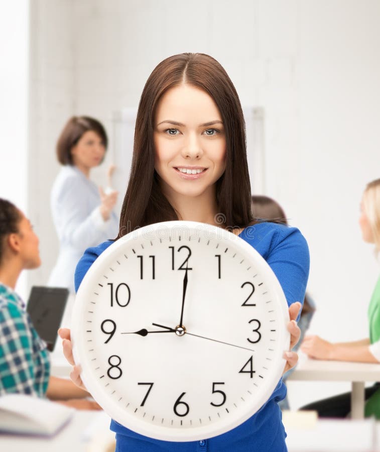 Student showing clock stock photo. Image of career, deadline - 37771234