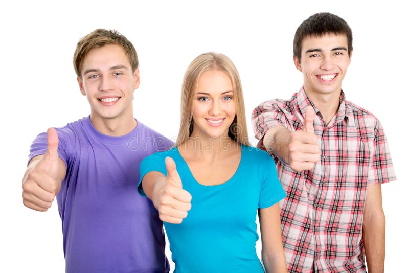 Student shows thumb up stock photo. Image of portrait - 43047918