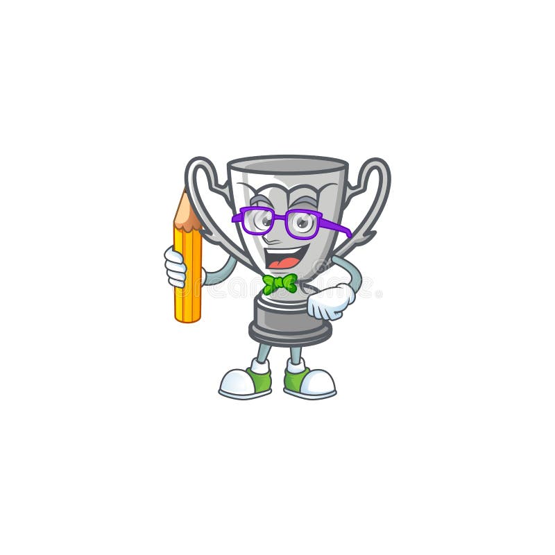 Student Silver Trophy with Cartoon Character Shape Stock Vector ...