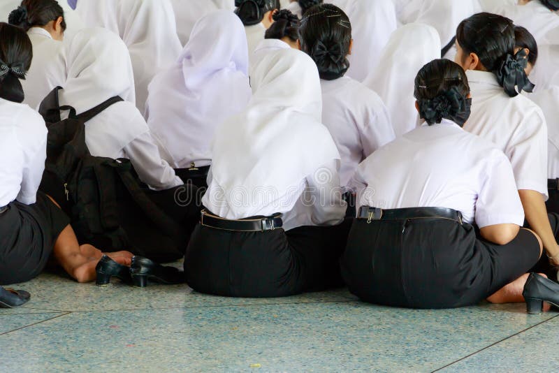 Top View Student Sit Chair in Classroom University for Education Test ...