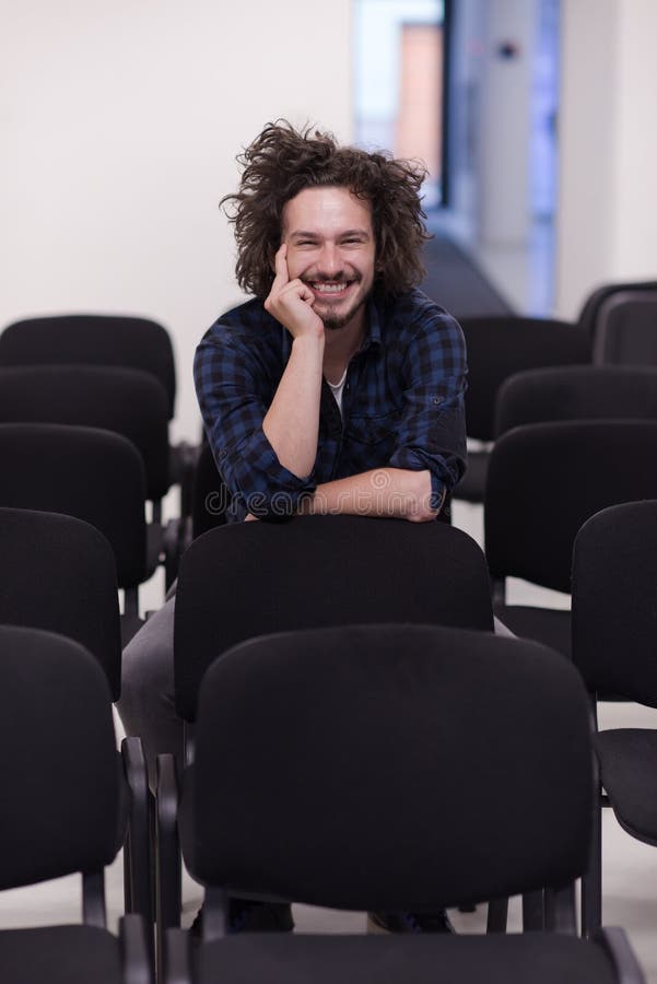 A Student Sits Alone in a Classroom Stock Image - Image of education ...