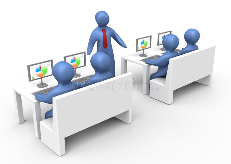 Student Sitting Behind Laptop Stock Illustration - Illustration of body ...