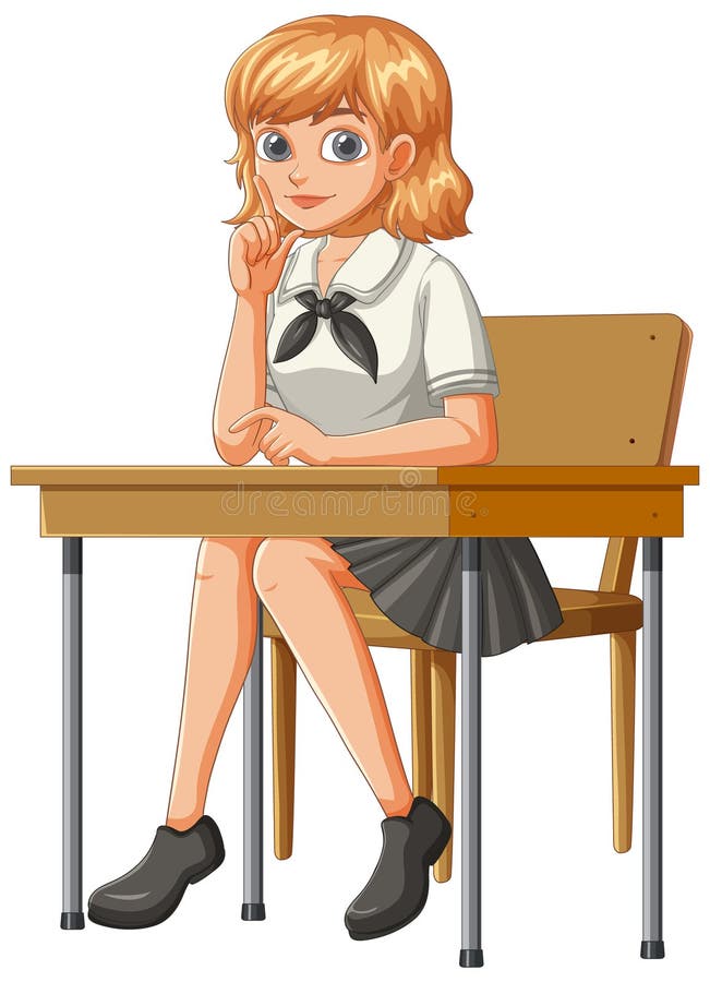A student sitting stock vector. Illustration of young - 328965388