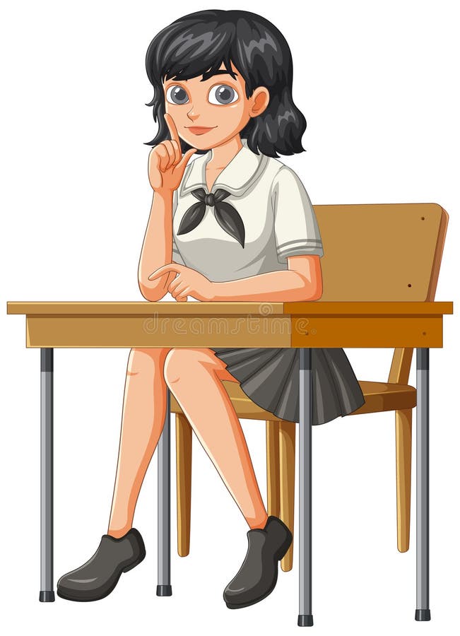 A student sitting stock illustration. Illustration of focus - 332061716
