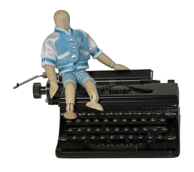 Student Sitting on Typewriter Stock Photo - Image of school, papers ...
