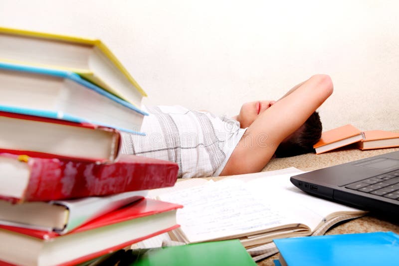 Student sleep with a Books stock photo. Image of human - 113288946