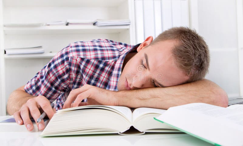 Student sleeping at desk stock image. Image of relax - 35321405