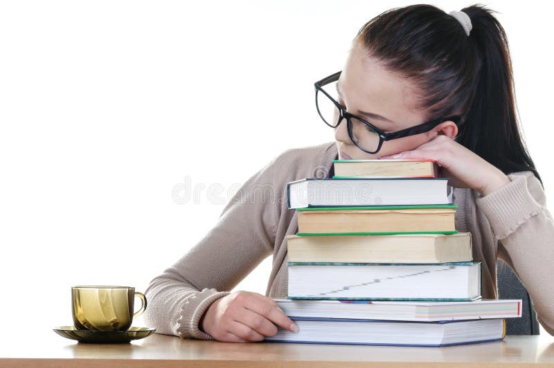 Student Sleeping Over Books Stock Image - Image of adult, caucasian ...