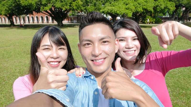Student selfie happily stock image. Image of mobile - 105515597