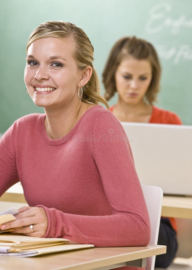 Student Smiling in Classroom Stock Image - Image of people, portrait ...