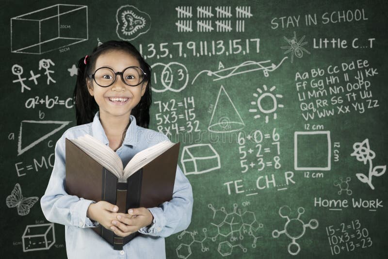 Student Smiling with Scribble on Chalkboard Stock Image - Image of ...