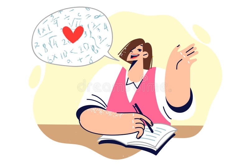 Student Solves Mathematical Problem Sitting at School Desk and Waves ...