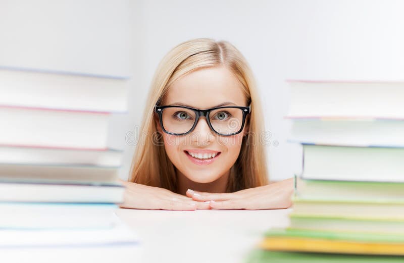 Smiling Student Teenager Holding Book Over Head Stock Image - Image of ...