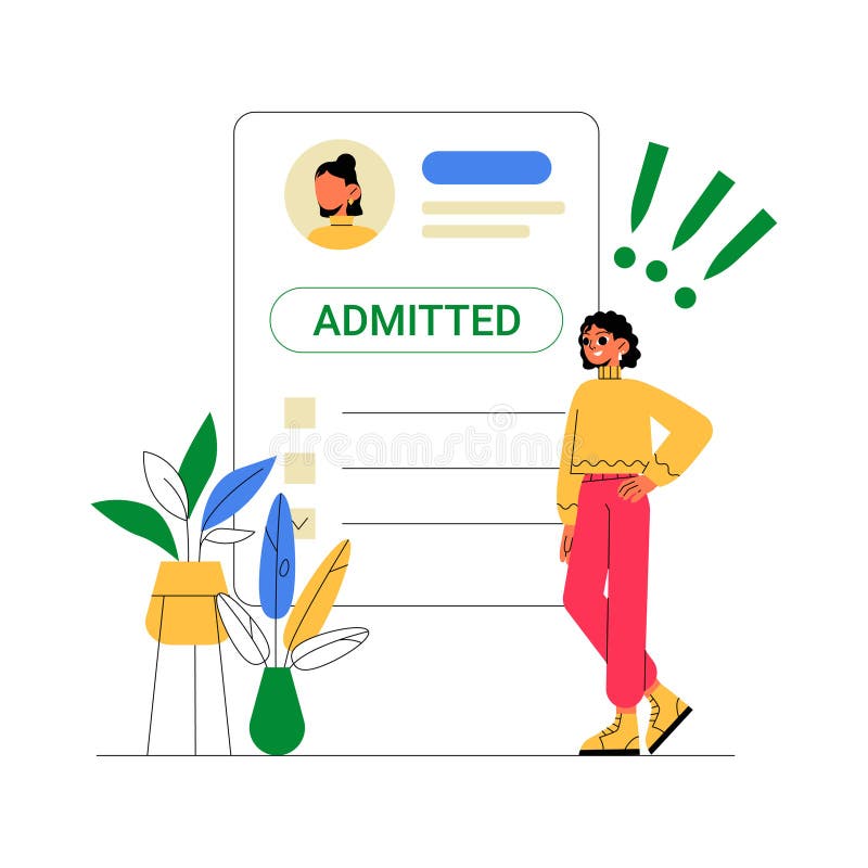 University Admission Success. Flat Vector Illustration of Academic ...
