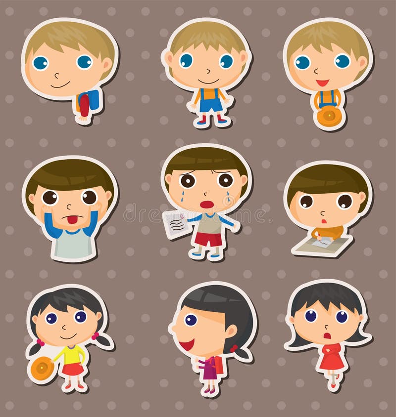 Student stickers stock vector. Illustration of clothes - 24513044