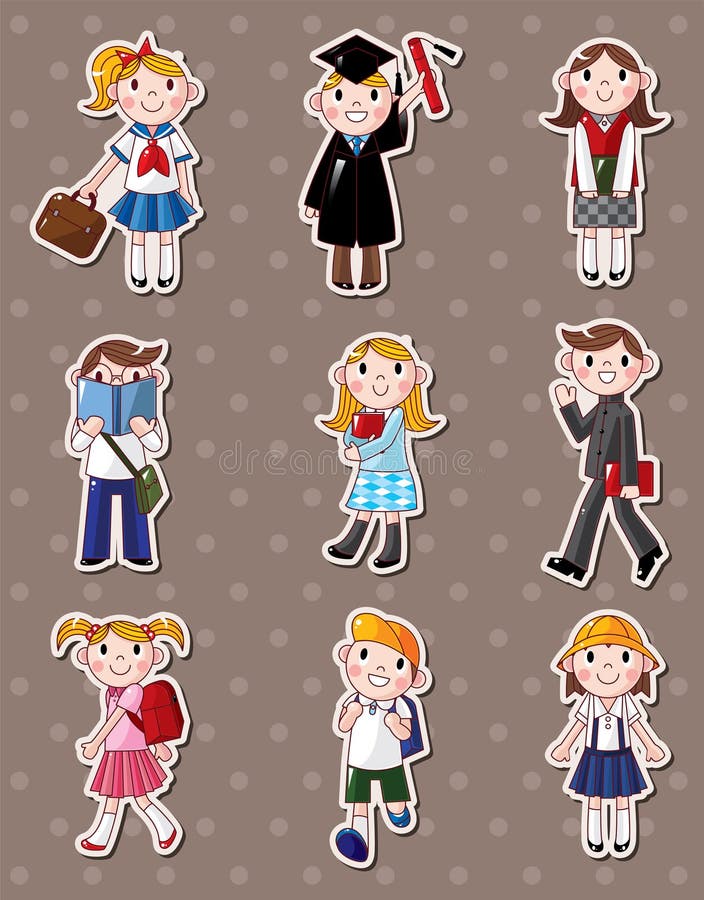 Student stickers stock vector. Illustration of cute, doodle - 24617290