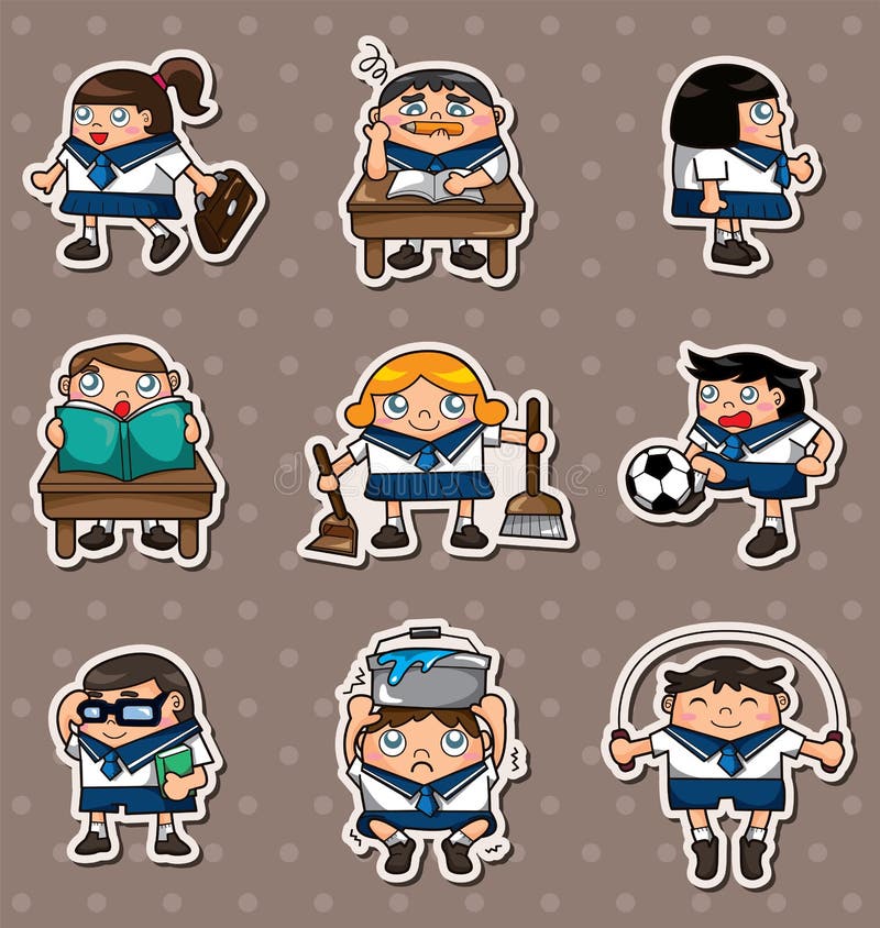 Student stickers stock vector. Illustration of clothes - 24513044