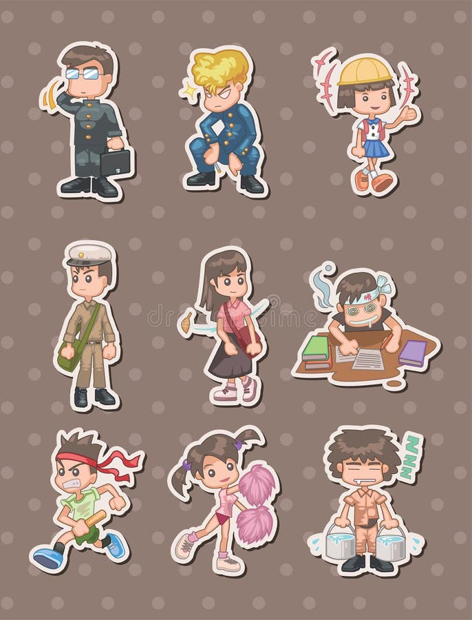 Student stickers stock vector. Illustration of draw, play - 26712826