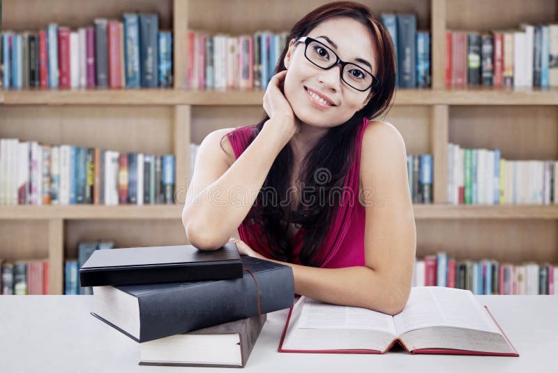Student Study at the Library Stock Image - Image of japanese ...