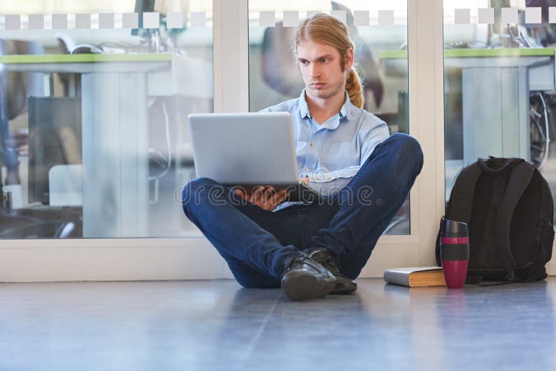 Student Study Online with Laptop Stock Photo - Image of class, student ...