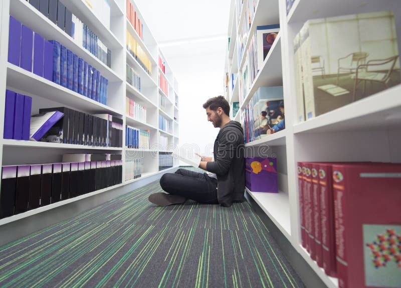 Student Study in School Library Stock Photo - Image of lifestyle, read ...