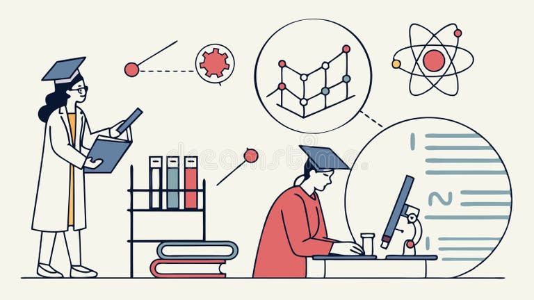 Student Studying with Books, Academic Focus Vector Illustration, Vector ...