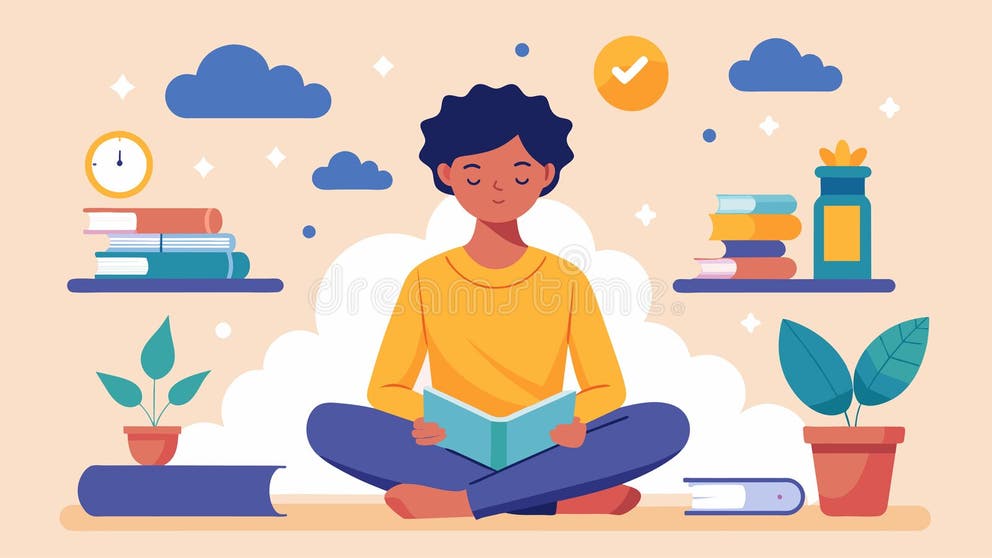 A Student Studying for an Exam Taking Breaks To Practice Mindfulness ...